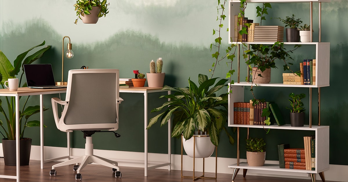 Get the Look: Abstract Landscape Living Room with Office | RONA